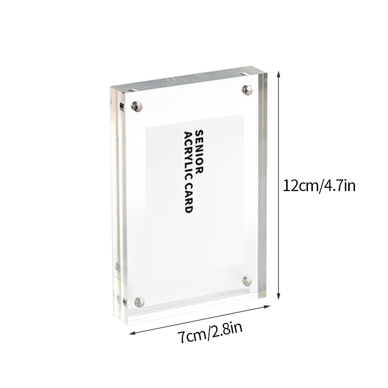Acrylic Photo Frame Stand Display Picture Photo Frames ID Card Holder ...