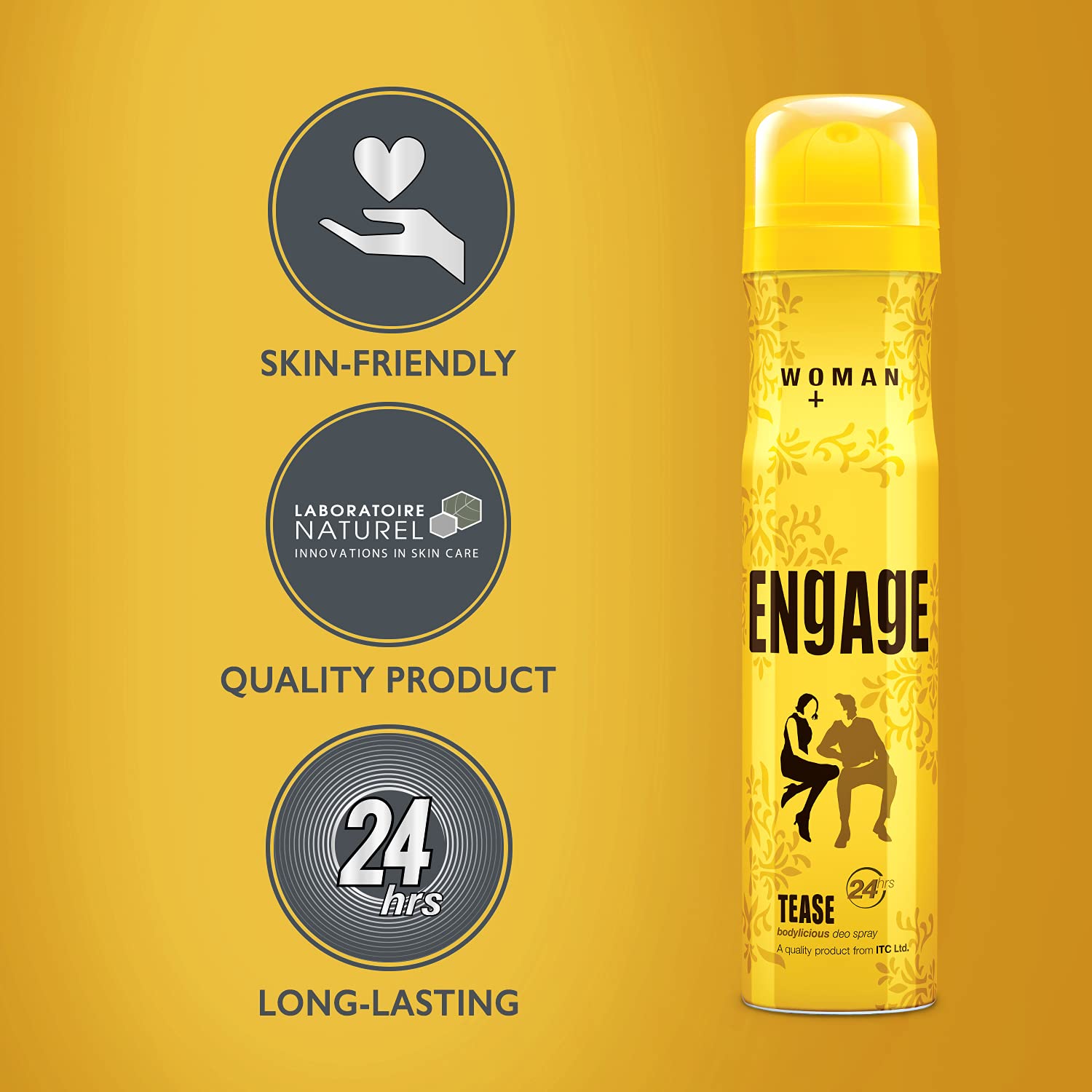Engage Tease Deodorant For Women, Citrus and Floral, Skin Friendly, 150 ...