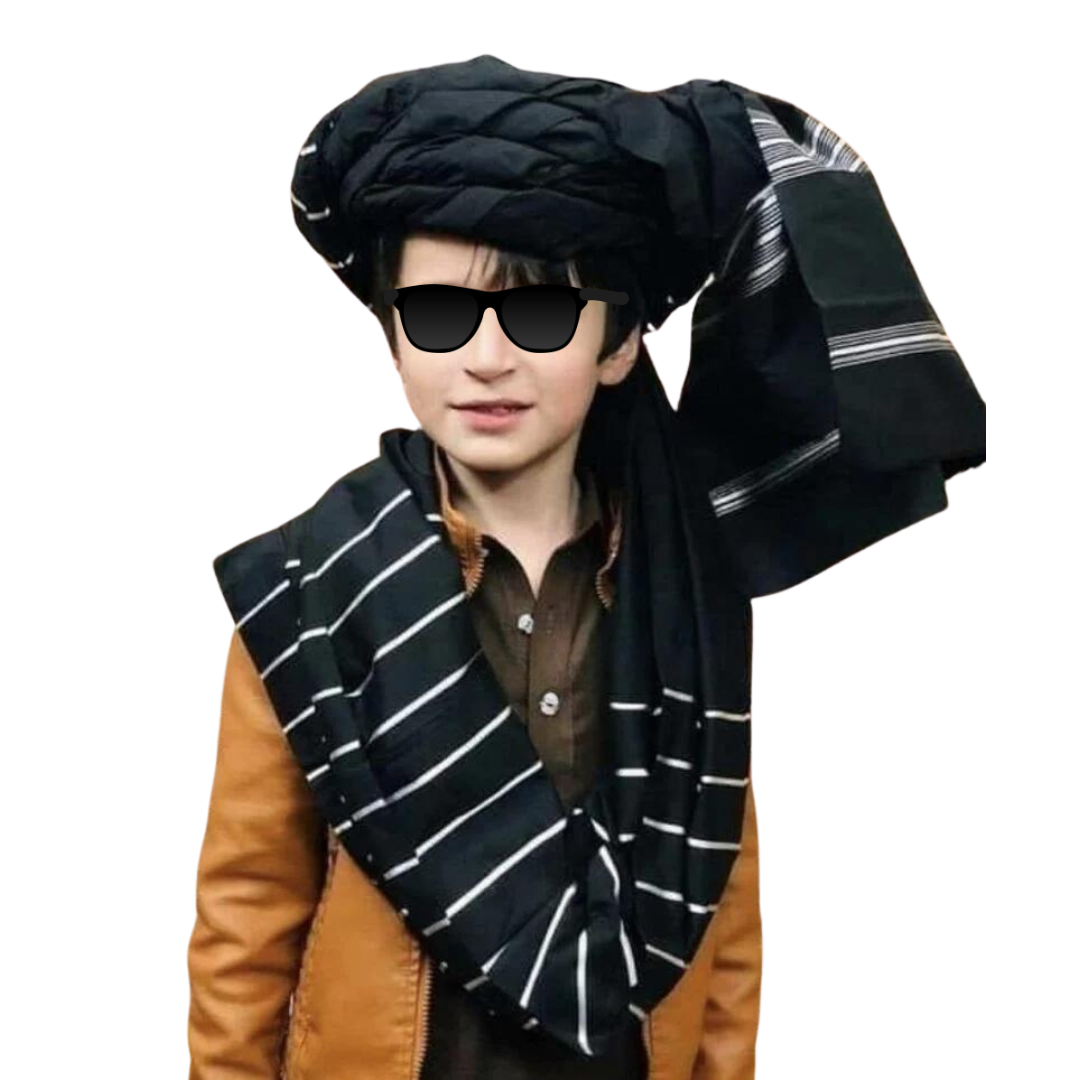 Premium Afgani Pagri | 2/7 Hand Long Pagri | Afgani Turban Black Color ...