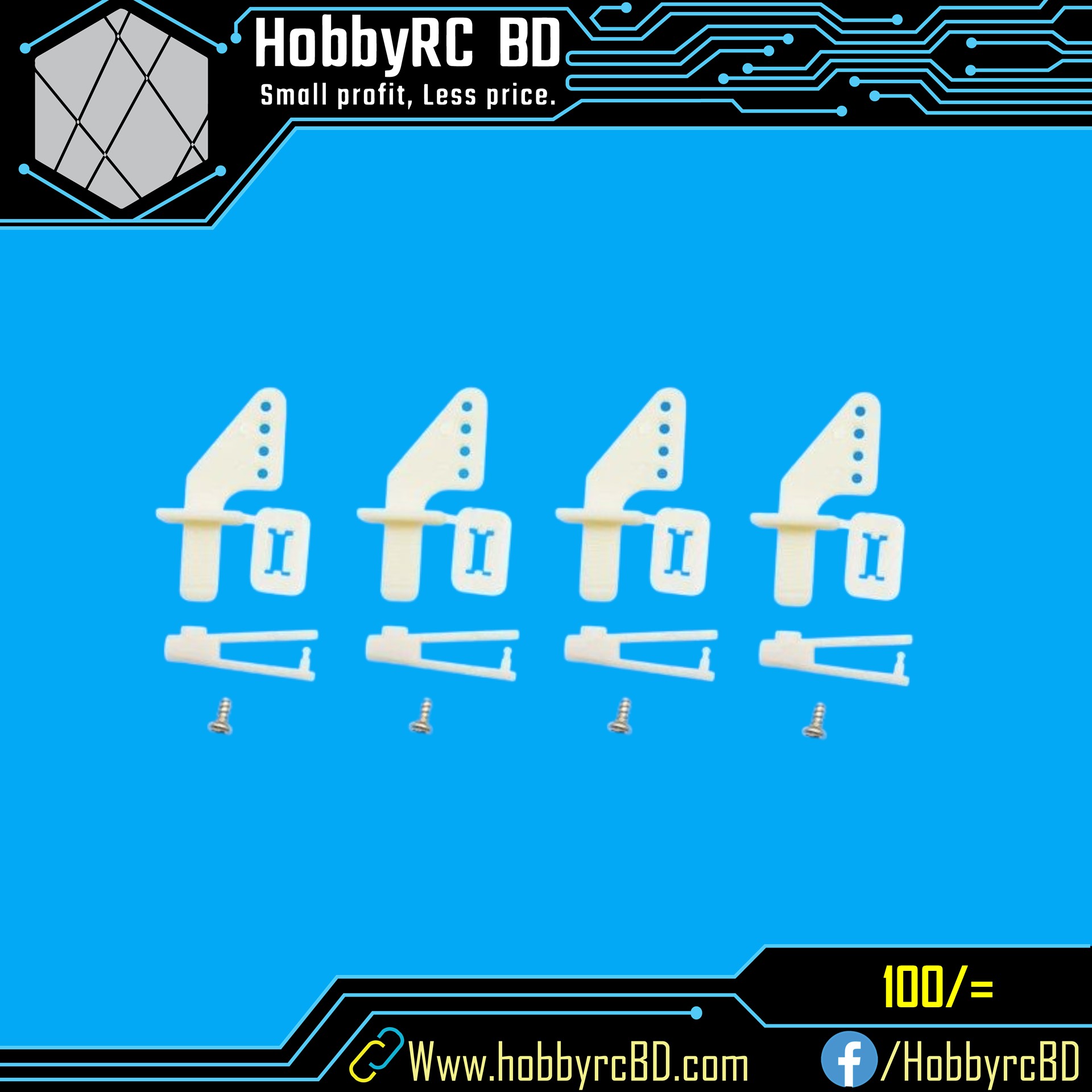 4 Set Control Horns with Clevis for Fixed Wing Model Aircraft DIY ...