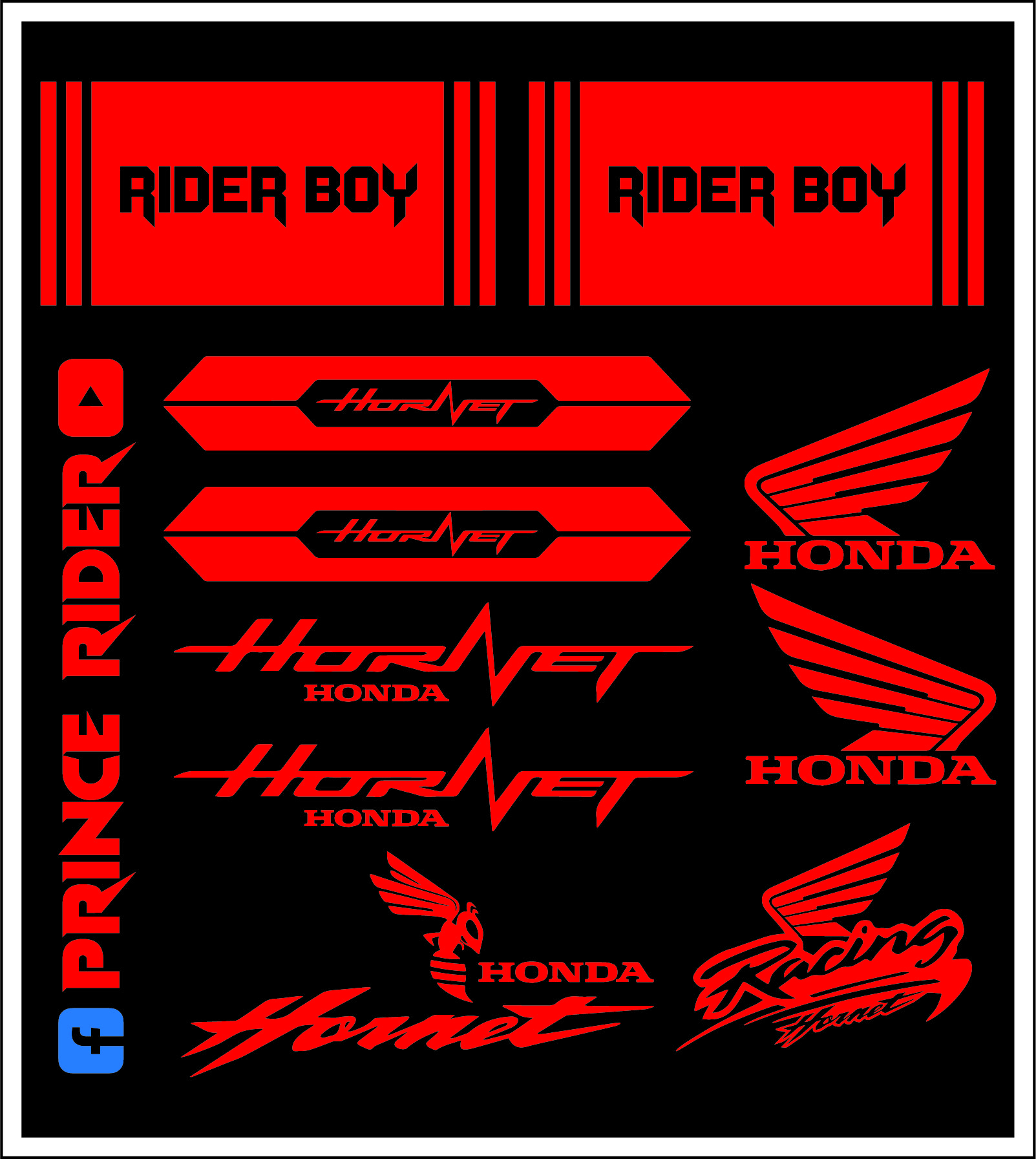HORNET bike all sticker | bike modify sticker | HONDA HORNET sticker ...