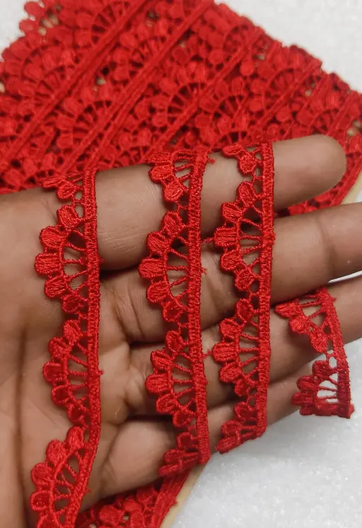 1.4 cm 5 goj Pakha Flower Jori Crochet Lace Trims Dress Embroidery ...