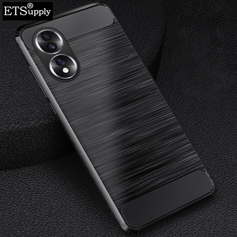 Phone Case Honor 90 Pro Carbon Fiber Protective TPU Silicone Back Cover ...
