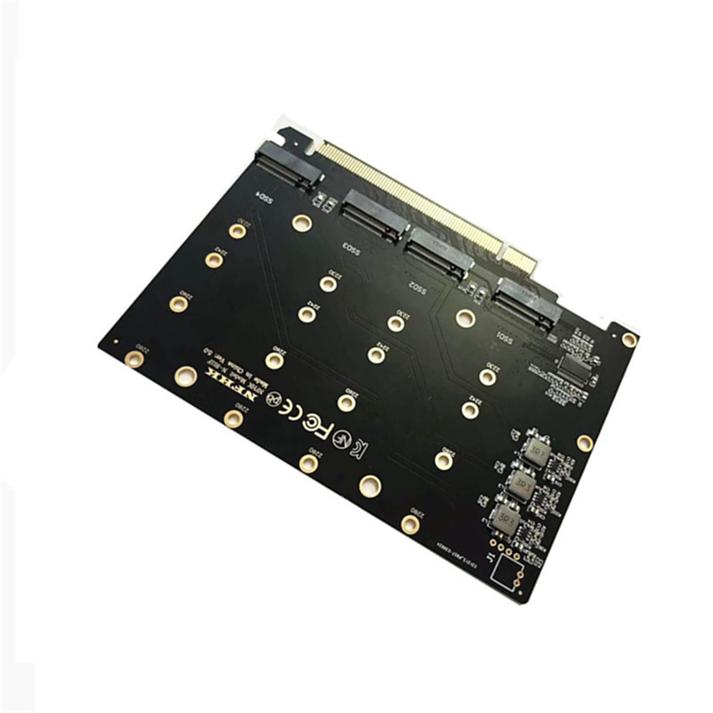 PCIe 4.0 X16 Hard Drive Adapter Card 4 NVMe M.2 SSD Array Card ...