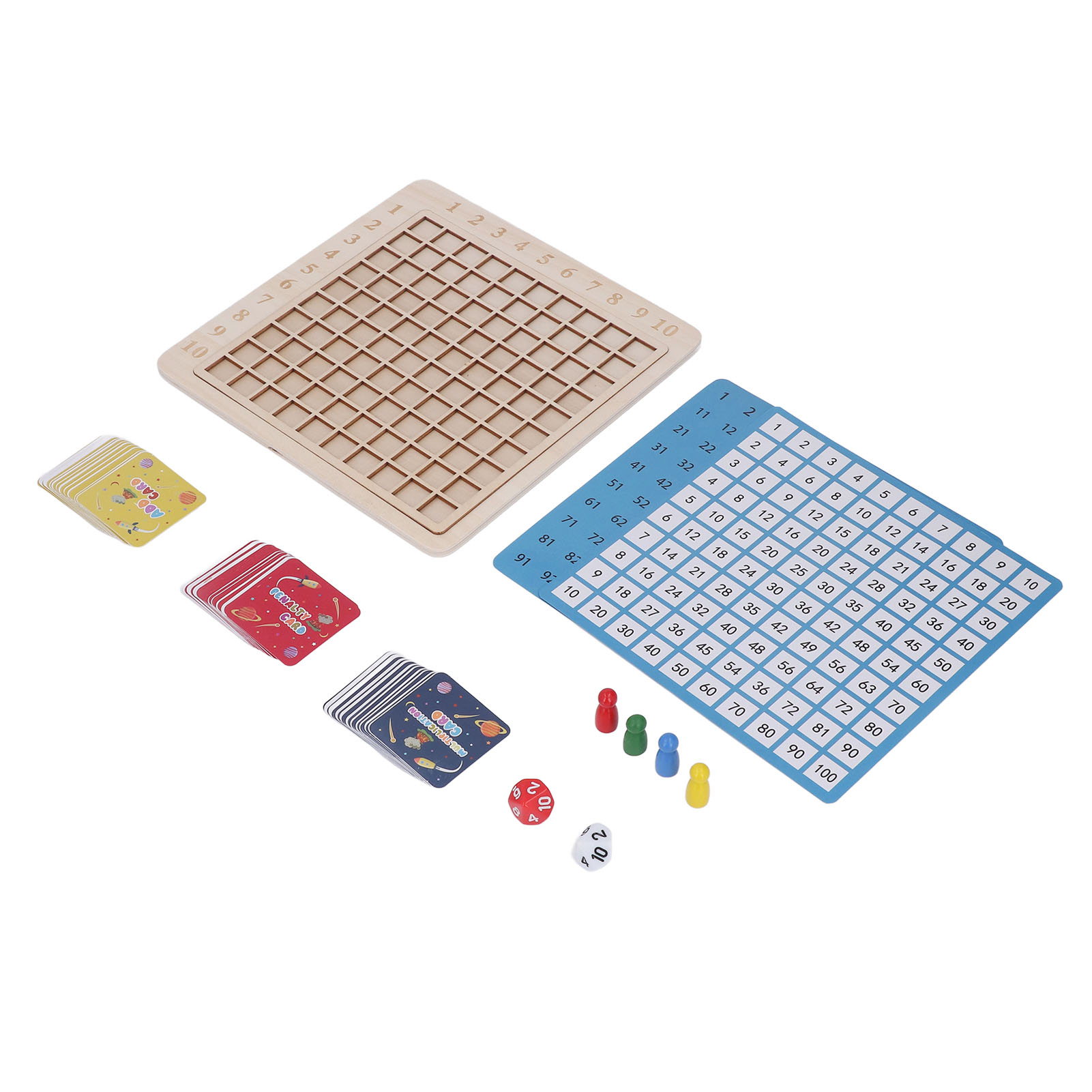 2 In 1 Wooden Math Blocks Board Wooden Educational Counting Table Board ...