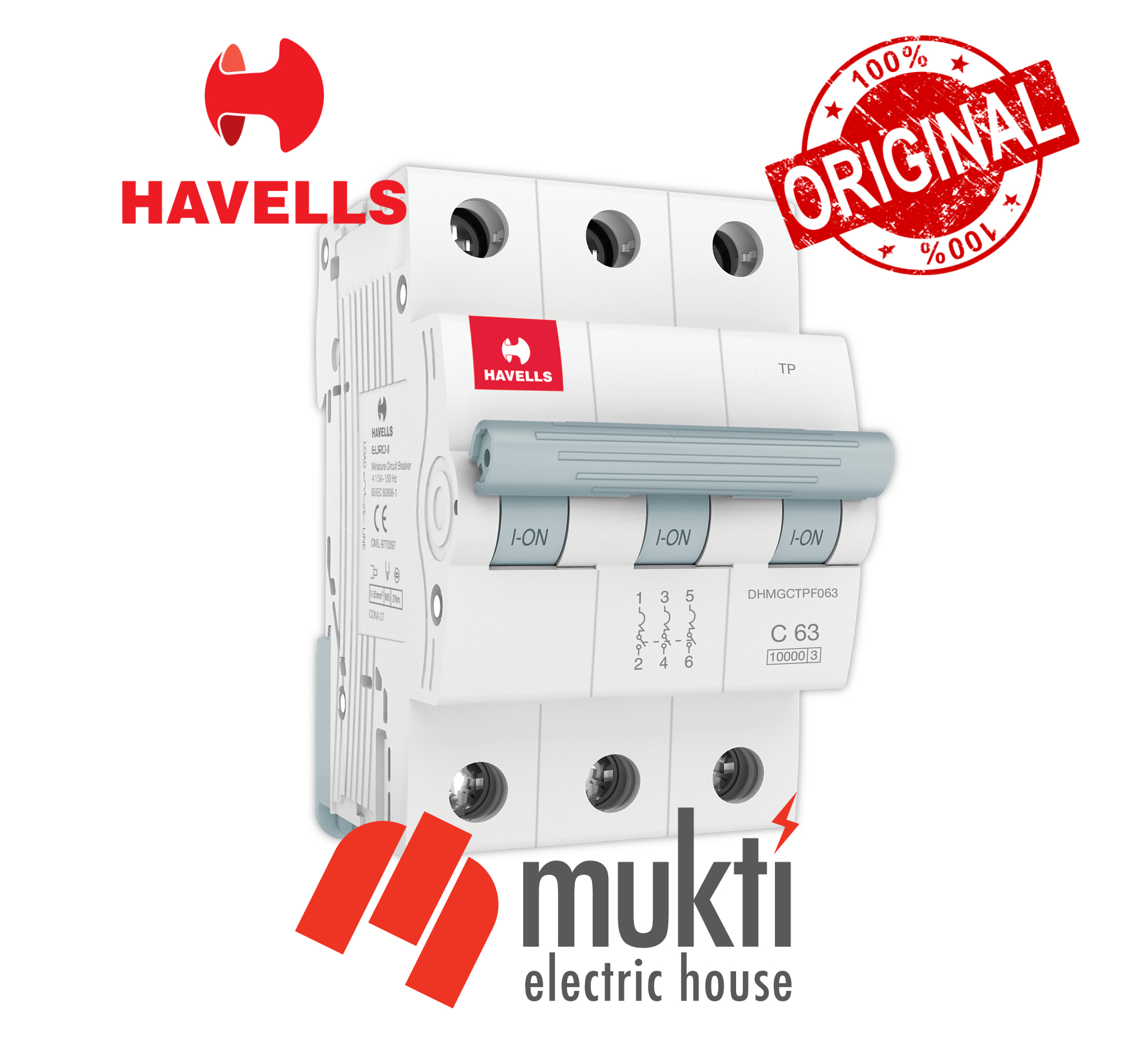HAVELLS MCB TP 32A 10kA Miniature Circuit Breaker Three Pole 3P | Daraz.com.bd