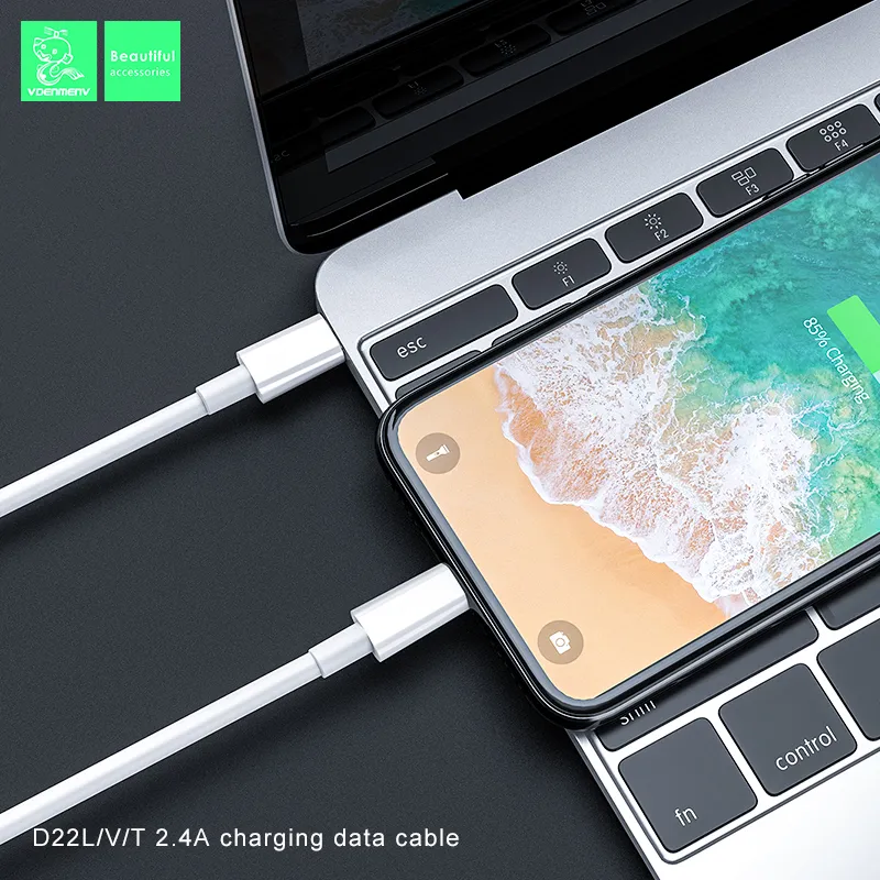 VDENMENV D22L 2.4A Lightning Data Cable 1Meter Lightning Cable Durable ...