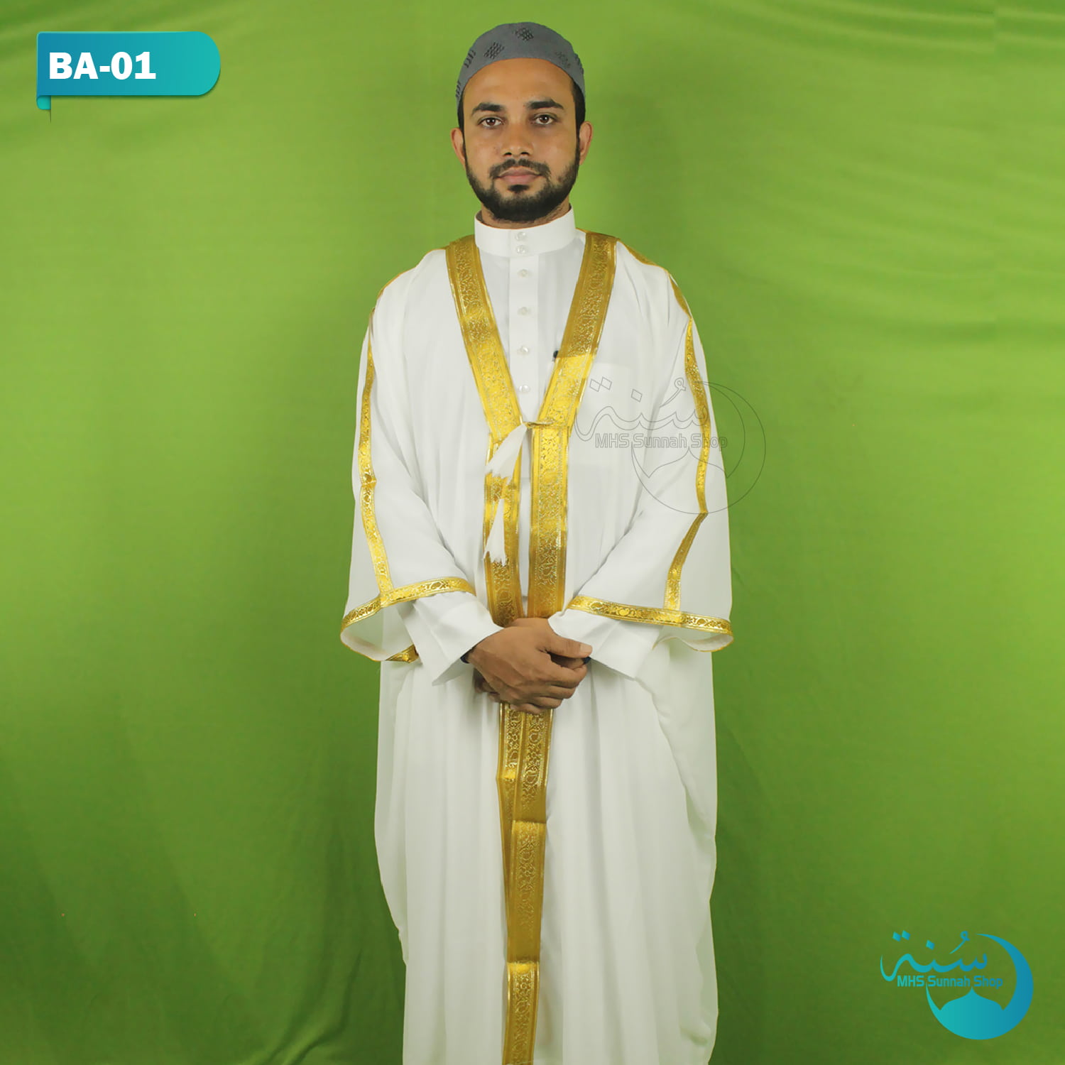 White Color Comfortable Bangladeshi Imam Dress Abakaba Thobe for Men