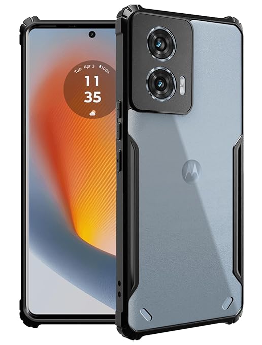 Motorola edge 50 fusion Protective Black Border Crystal Clear Xundd ...