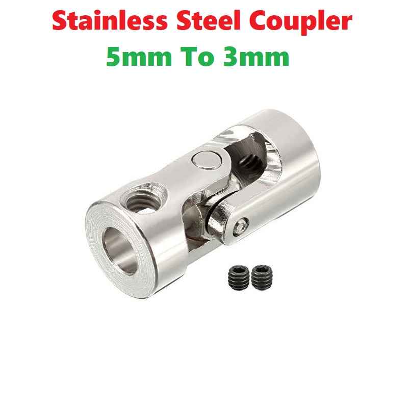 5-3mm STEEL Stainless Steel Coupler 5mm To 3mm Universal Joint Motor ...