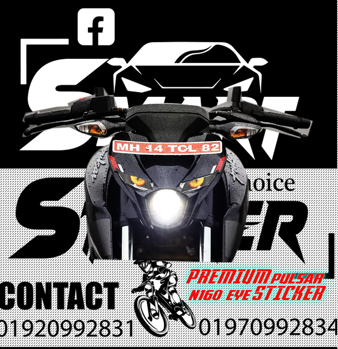 premium N160 eye sticker || new head sticker || bike head sticker ...