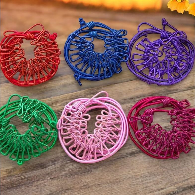 Cloth Drying Rope with Hooks - Elastic Hanging Rope for Travel, Home ...