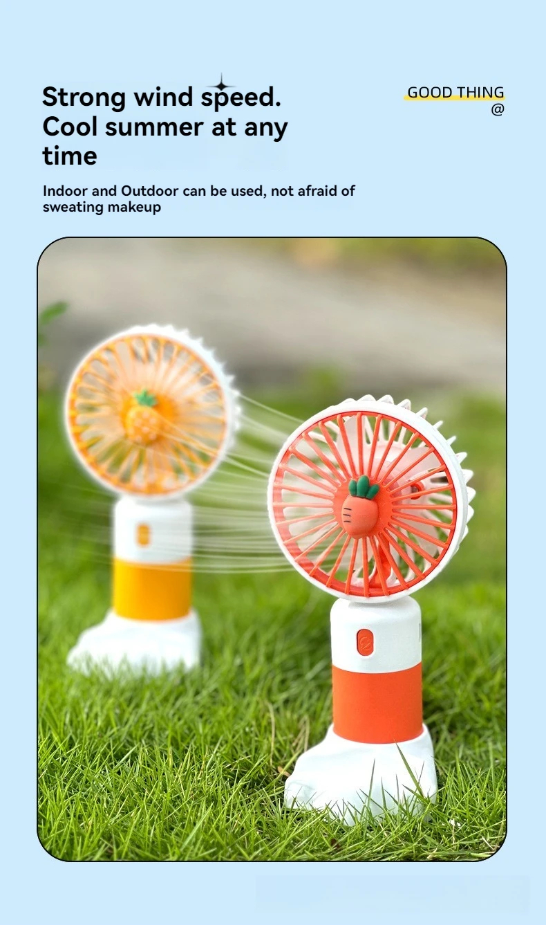 New USB Cartoon Fruit Mini Handheld Small Fan for Kids Portable Silent ...