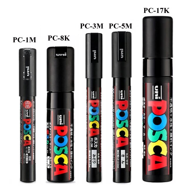NEW Uni Posca Marker Pen Set, Acrylic PC-1M 3M 5M 8K 17K 7/8/15/16 ...
