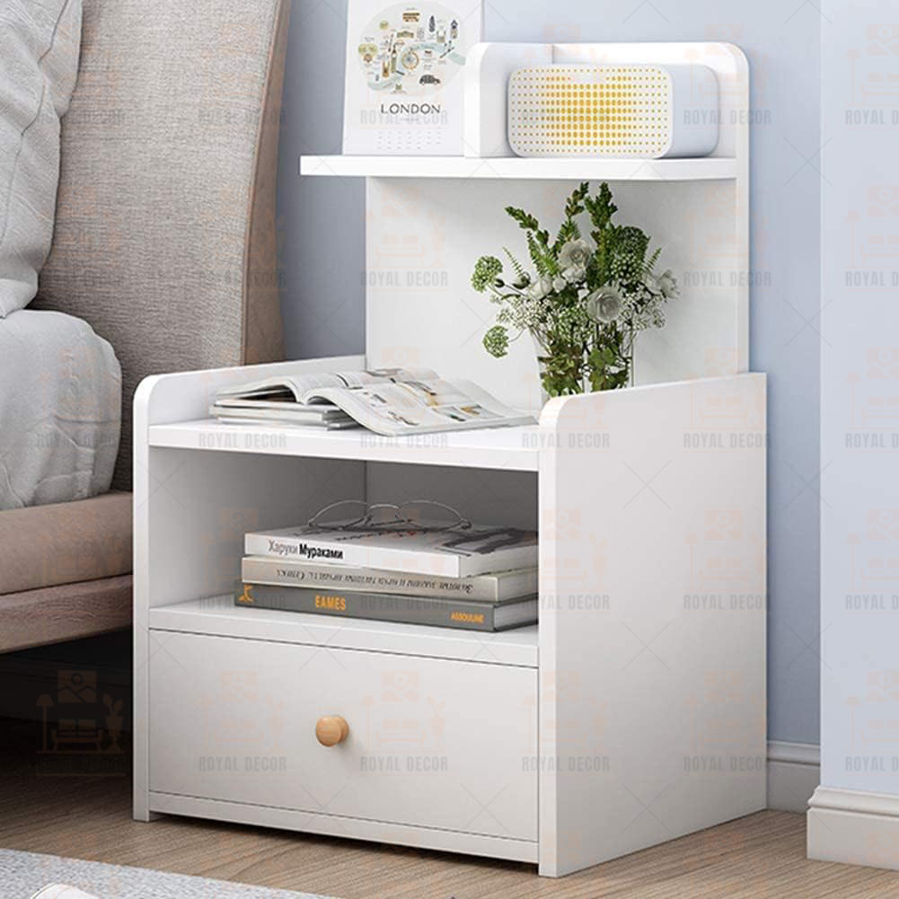 Royal Decor M25 Single Drawer Bed Side Table Nightstand Bedside Table ...