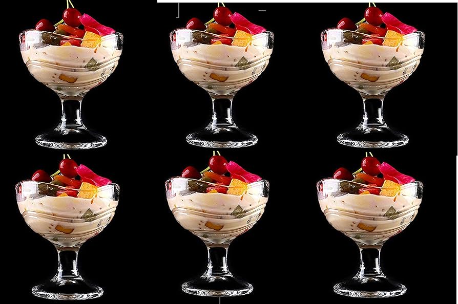 Crystal Glass bowl Set, Ice Cream Bowl Cup Set, Nasta Bati Set,Noodles ...