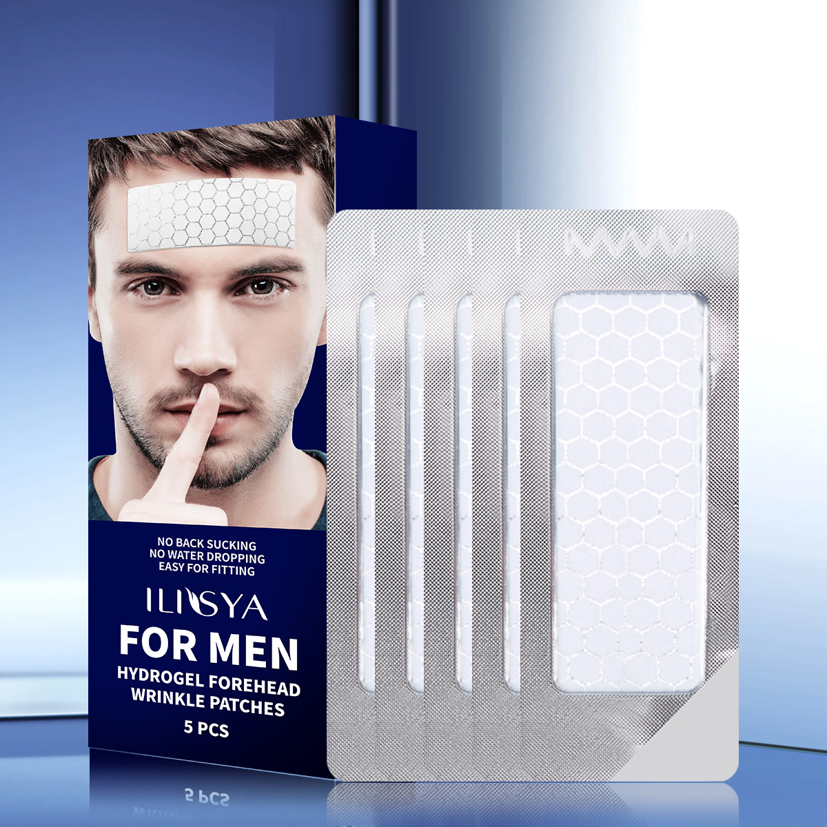 Ilisya Wrinkle Forehead Patches for Men 5 Pcs with Aloe Collagen ...