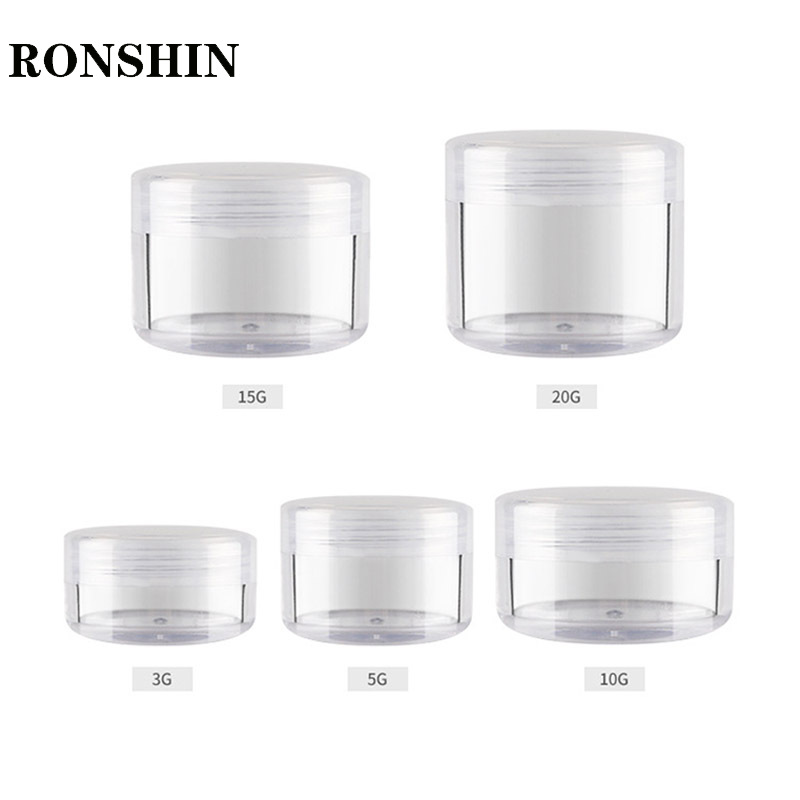 RONSHIN 3g 5g 10g 15g 20g Clear Small Plastic Jars for Cosmetic Sample ...