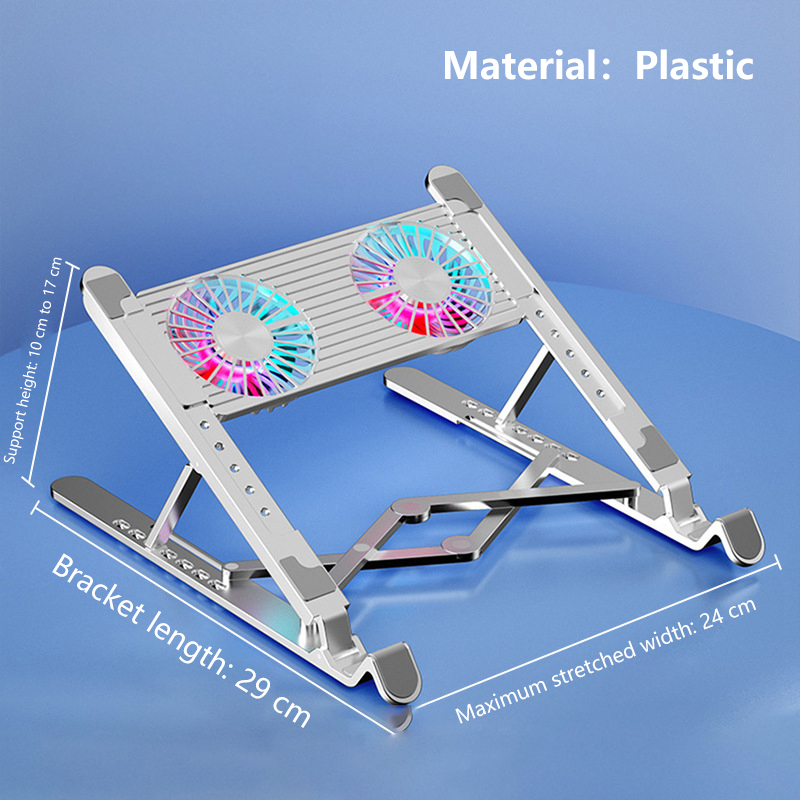 Foldable 4 Fans Laptop Cooler Holder For Macbook Height Adjustable ...