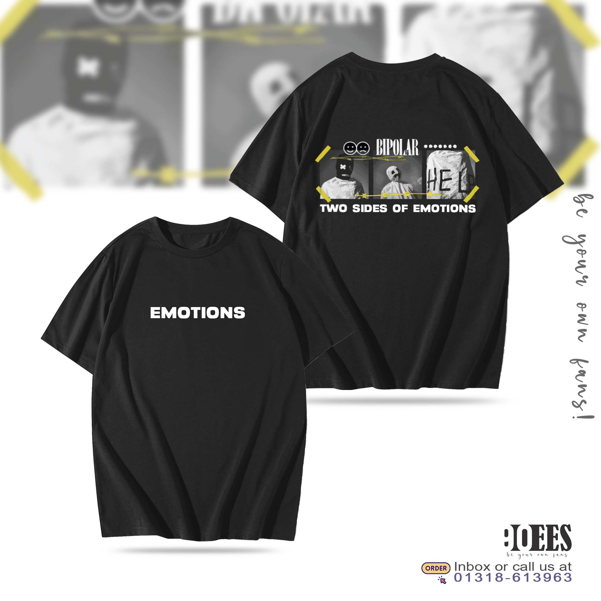 Emotion, aesthetic both side designed drop shoulder t-shirt | Daraz.com.bd