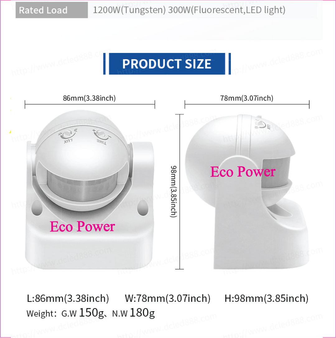 Motion sensor,Human sensor,Infrared Sensor Switch IP44 Outdoor Pir ...