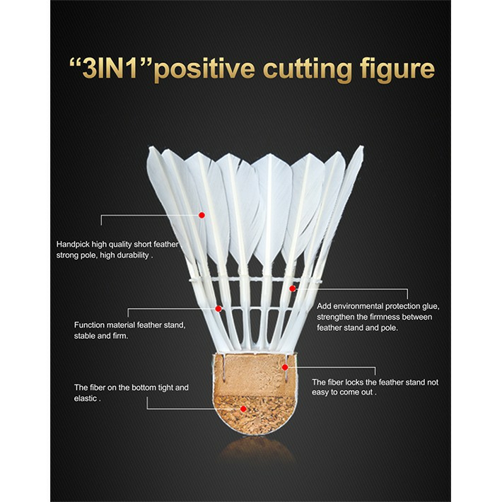 Dmantis 45 Professional Badminton Feather 3-in-1 shuttlecock | Daraz.com.bd