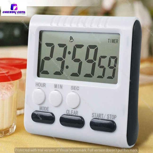 Digital Display Kitchen timer Cooking Alarm Clock Stopwatch Clock ...