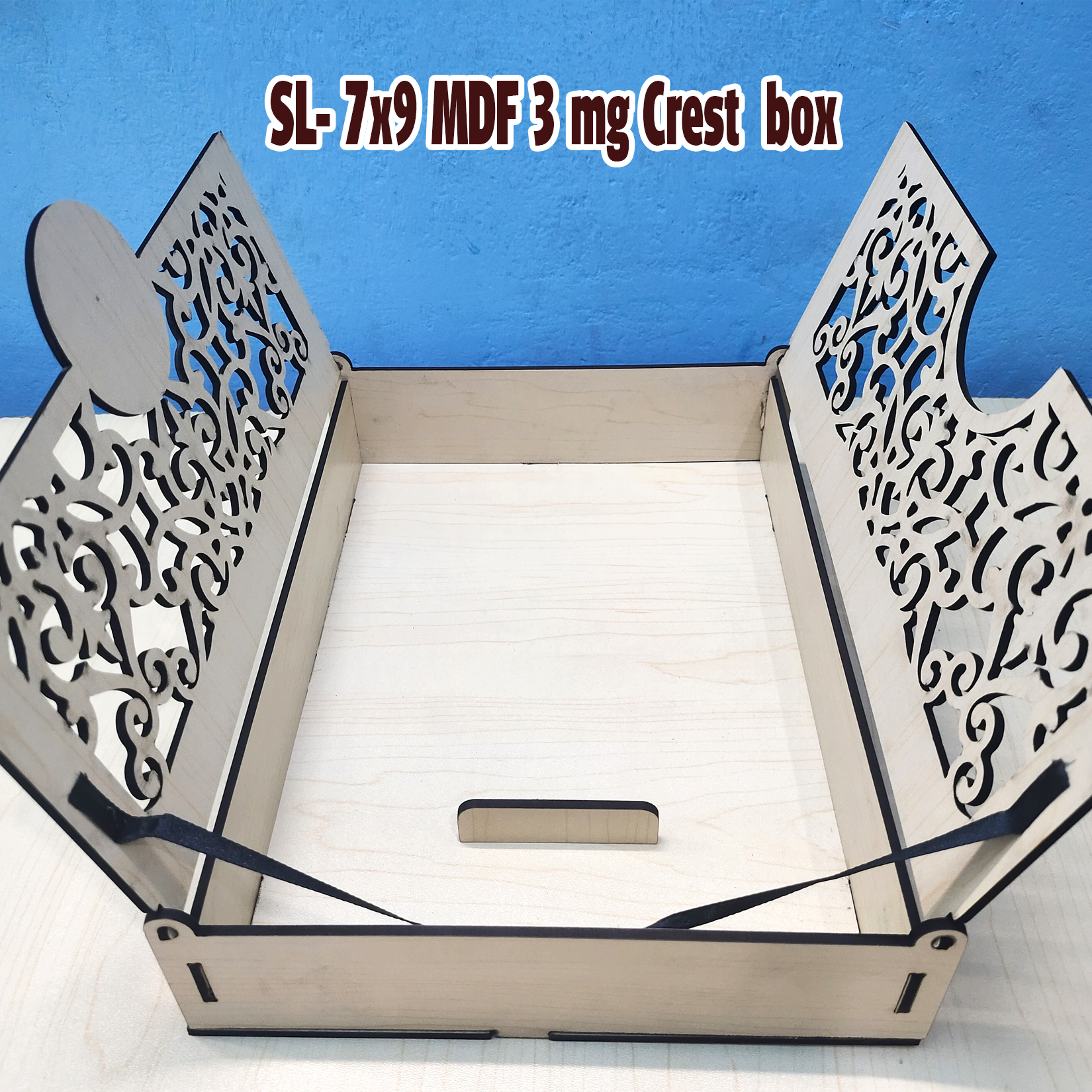 Wooden Gift box Laser Cut 7x9 in MDF 3 mg Crest box | Daraz.com.bd