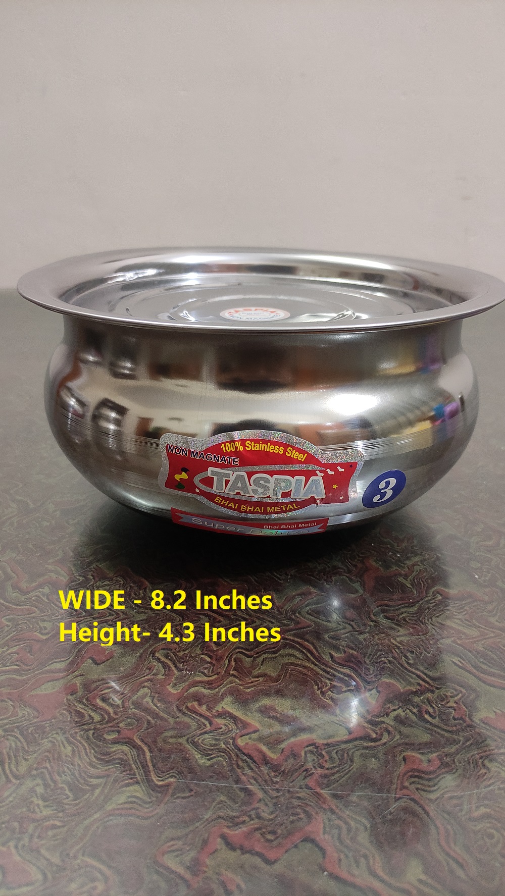 SS Hari 2 / 1 Pieces Hari Set with Lid Hari / Patil / Deski With Lid ...