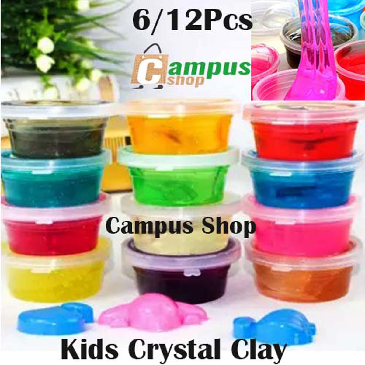 12 Pieces Kids Crystal Clay Slime Toys, Children Educational Creative ...