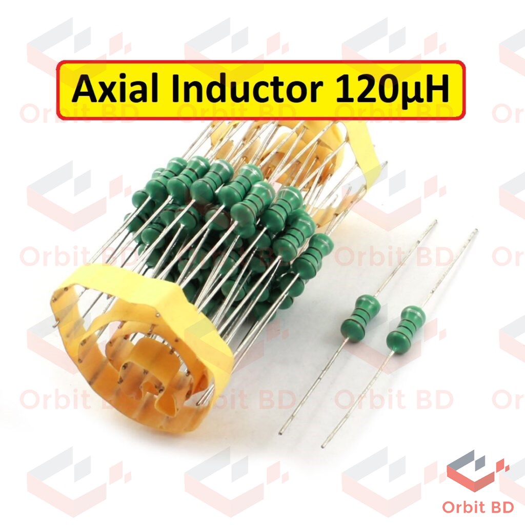 10pcs Axial Inductor 120µH 0.5W Axial Lead Color Ring Conformal Fixed ...
