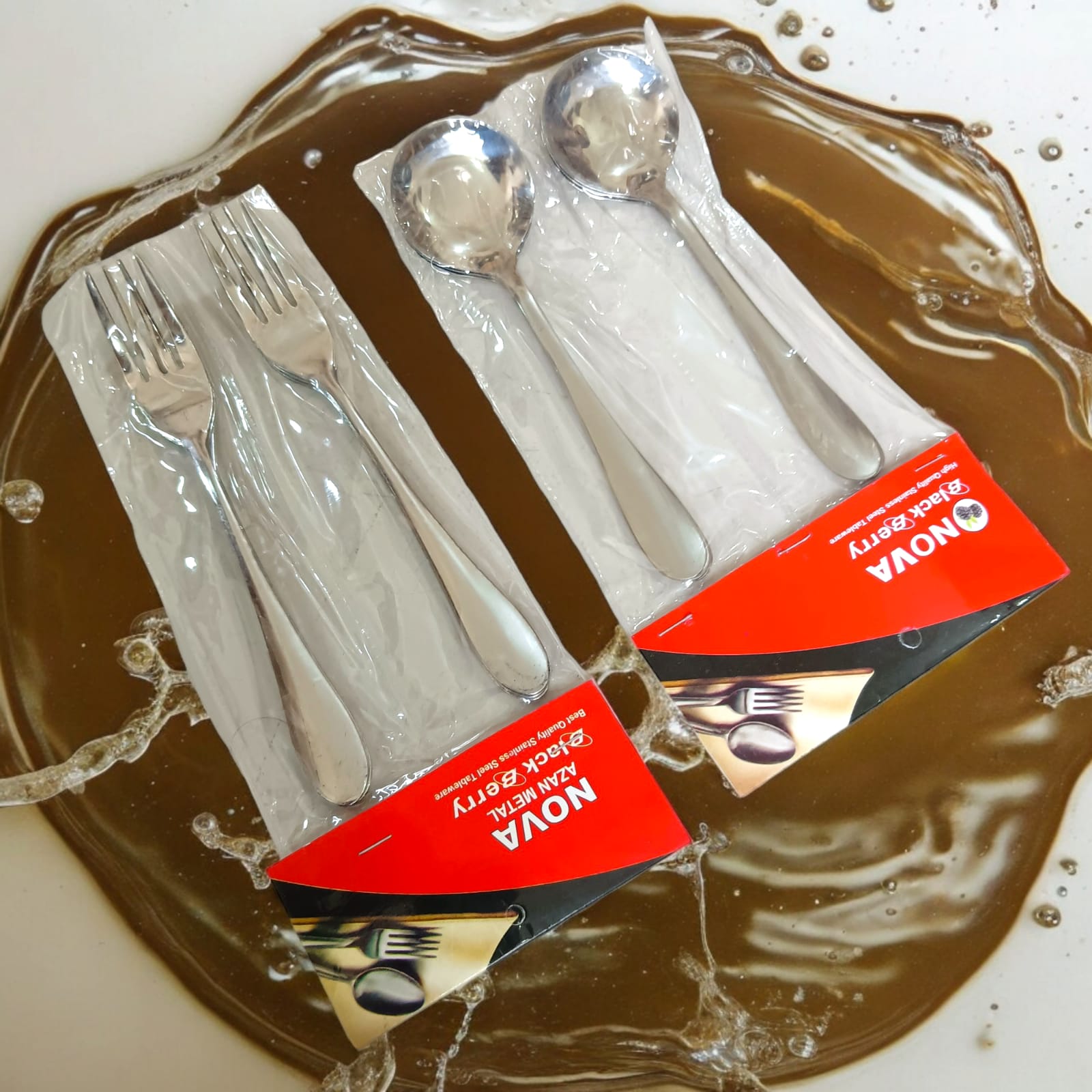 Lightweight 12pcs Stainless Steel Spoon Set, Including 6 Fork and 6 ...