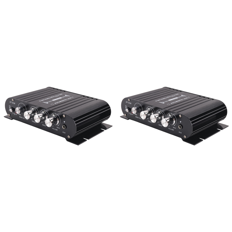 (GGBR)-2X -838 HIFI Amplifier 2.1 Channel Car MP3 AUX Input High & Low ...