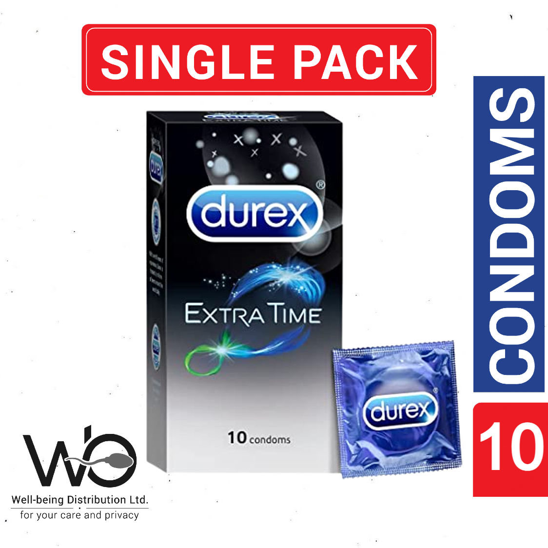 Durex Condom - Extra Time Condoms For Men 10Pcs Pack (Made In India) | Daraz.com.bd