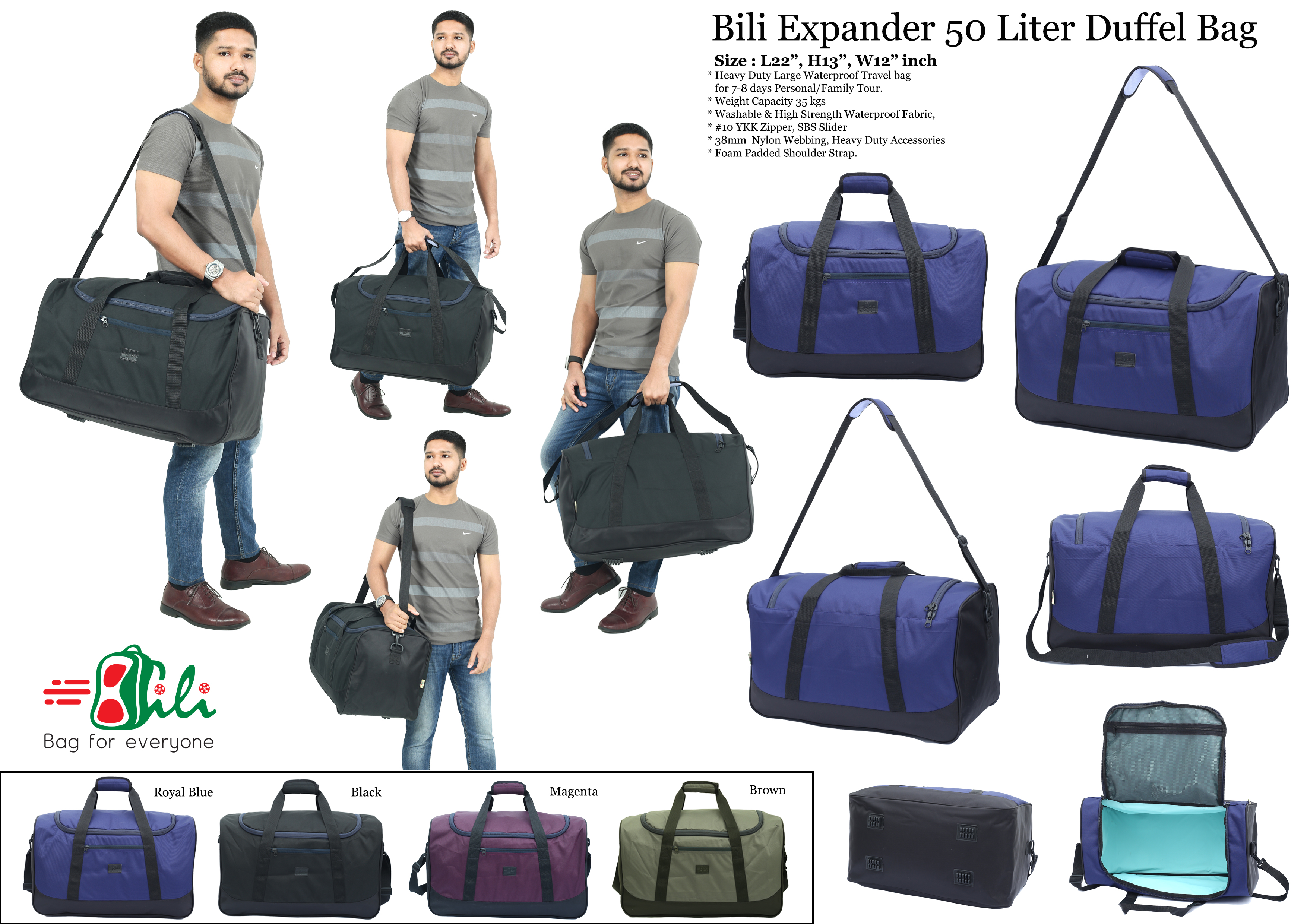 Travel Bag | Bili Online Large Family Travel Bag for 5-6 Days Tour ...