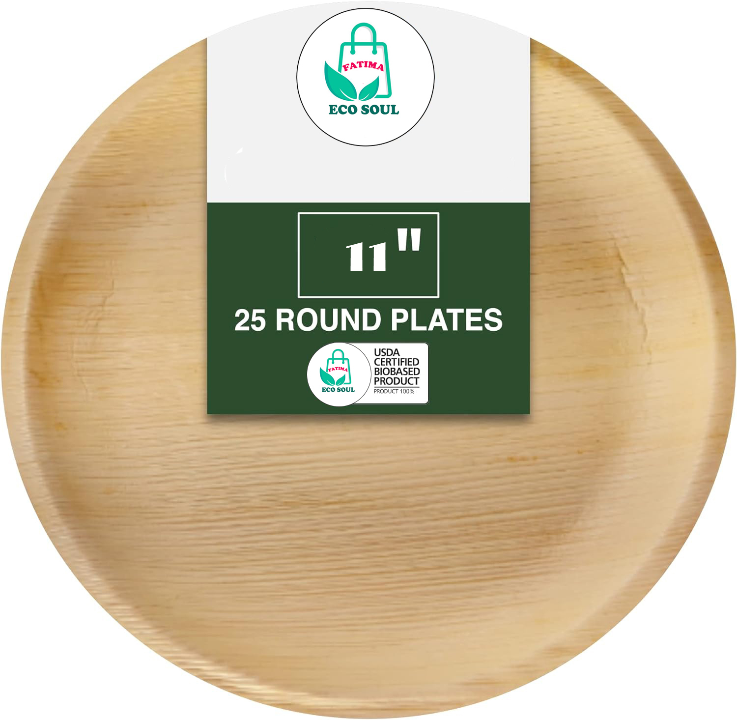 Areca Leaf Disposable Palm Leaf Supari patar 11 Round Plates 50 pieces ...