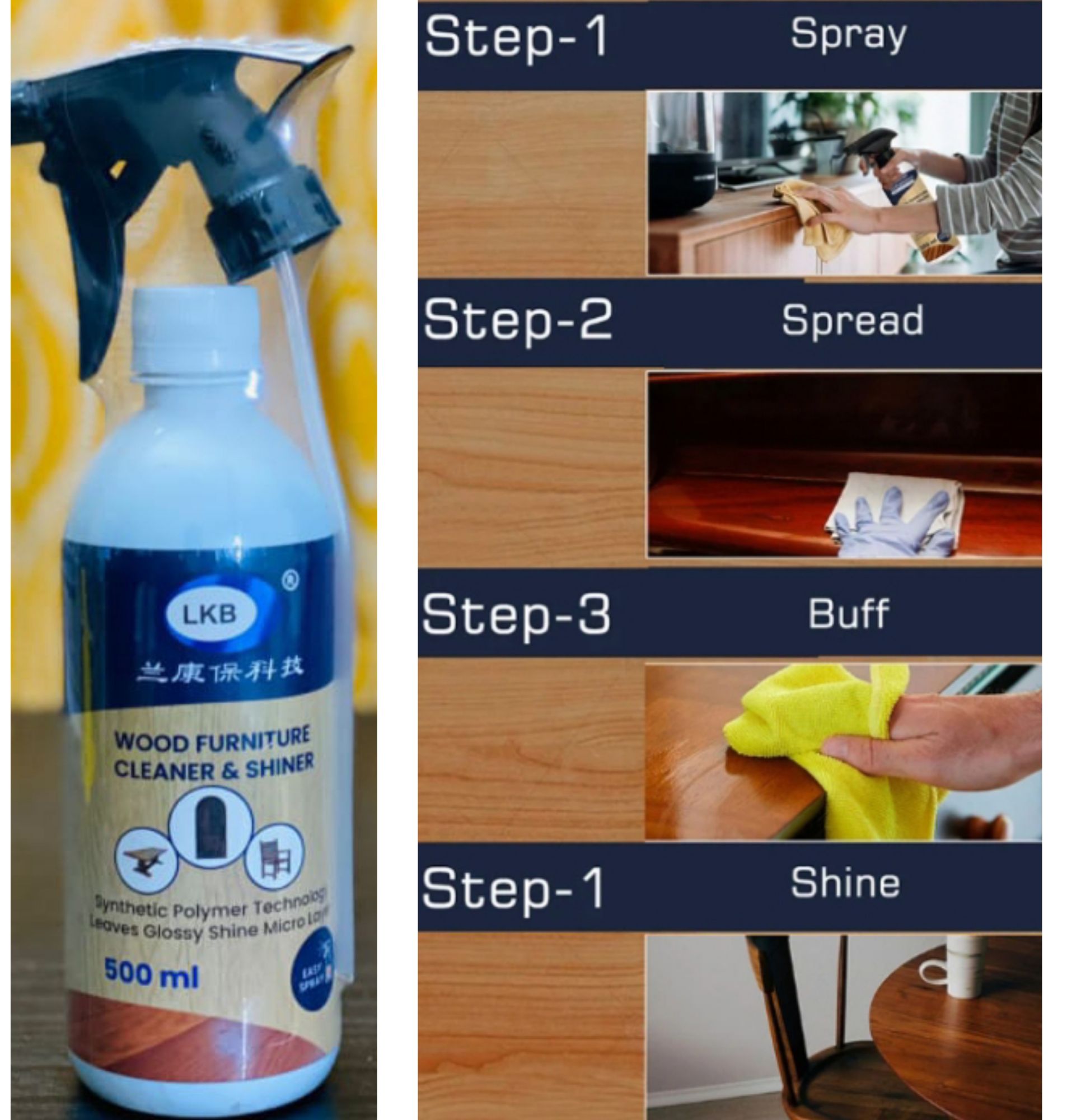 wood furniture polish shiner cleaner glossy spray for Clean, Shiny and ...