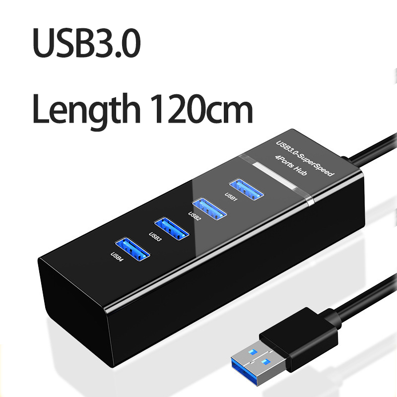 Portable Universal USB 3.0 -SuperSpeed 4 Ports Hub with LED Light Ultra Slim Splitter Adapter ...