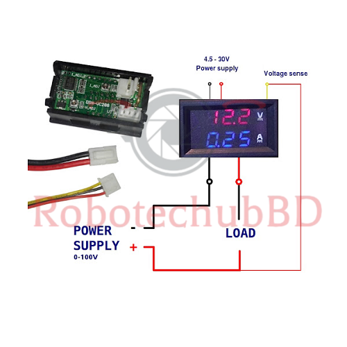 10A Digital Volt Ampere Meter | DC 0–100V 10A Voltage & Current Display ...