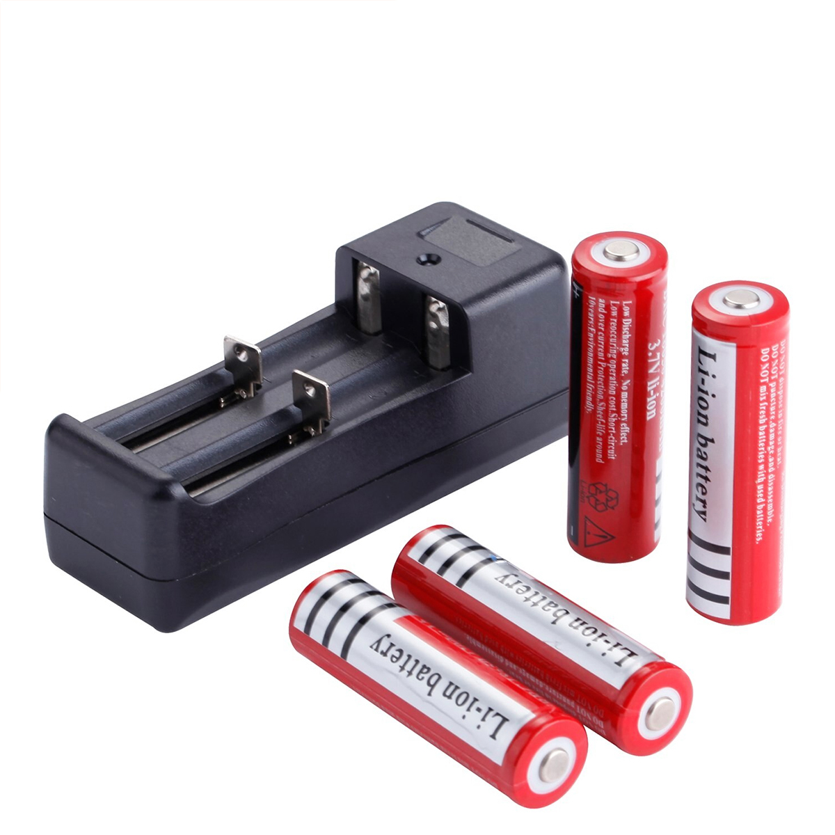 COMBO//18650//3.7V//Flat Top / Button Top Rechargeable Battery 2pcs ...