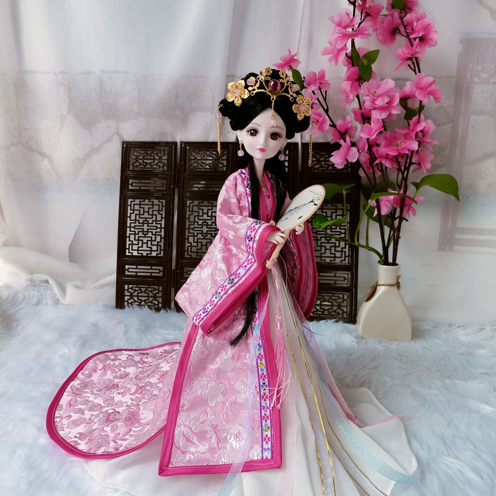 CUANFEN 1/6 BJD Chinese Ancient Doll Hanfu Clothes Trailing Skirt ...
