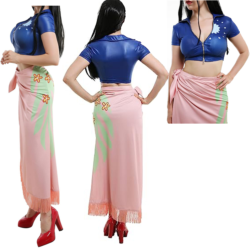 Nico Robin Cosplay Costume Top and Wrap Skirfor Women One Piece Anime ...
