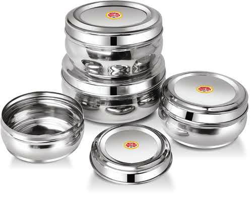 4 Pcs Stainless Steel Food Storage Containers With Steel Lid Set ...