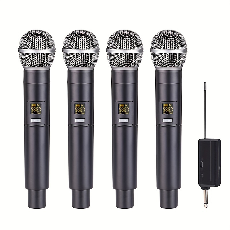 Wireless Microphone 2 Channels UHF Professional Handheld Mic Micphone ...