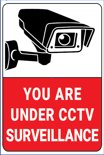 VICINITY Vinyl sticker Sign Board CCTV Camera Surveillance Sign Board ...
