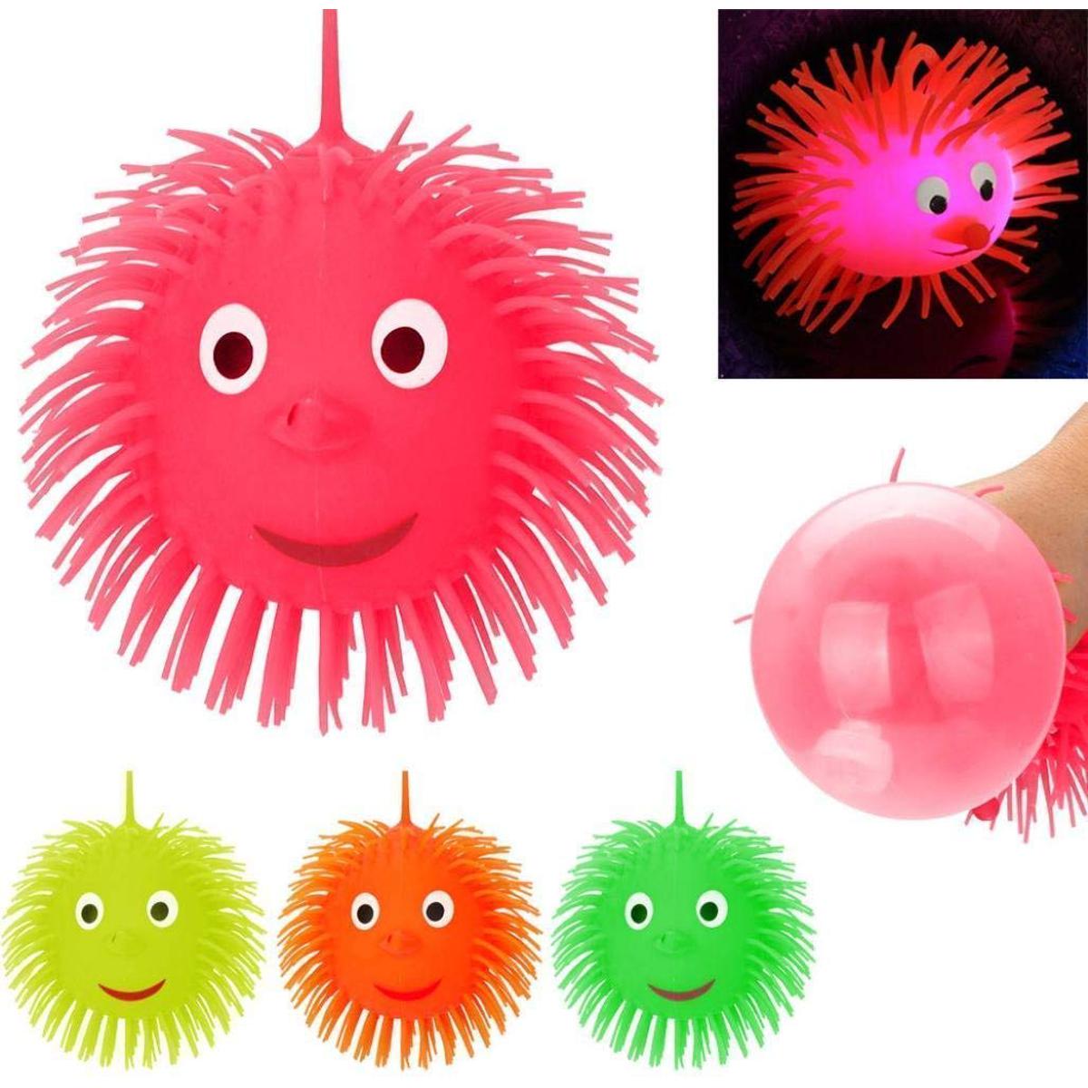 Lighting Puffer Soft Ball Rubber soft octopus ball very cute face(null)1pcs