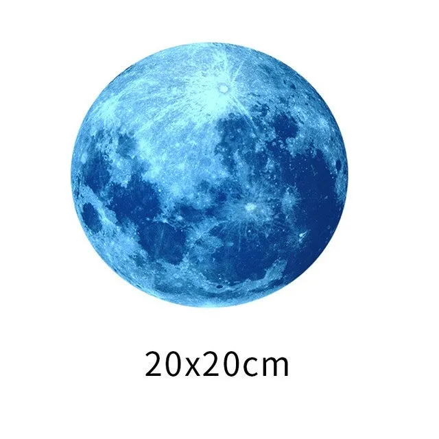 3D Moon Wall Sticker luminous Fluorescent Glow In The Dark Moon Wall ...