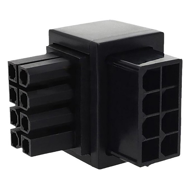 ATX 8Pin Female 90 Degree Angled To 8 Pin Male Power Adapter GPU Power ...