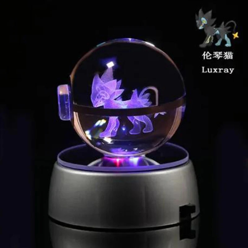 3D Pokemon Crystal Ball Mewtwo Pikachu Gengar Crystal Glass Pokemon ...