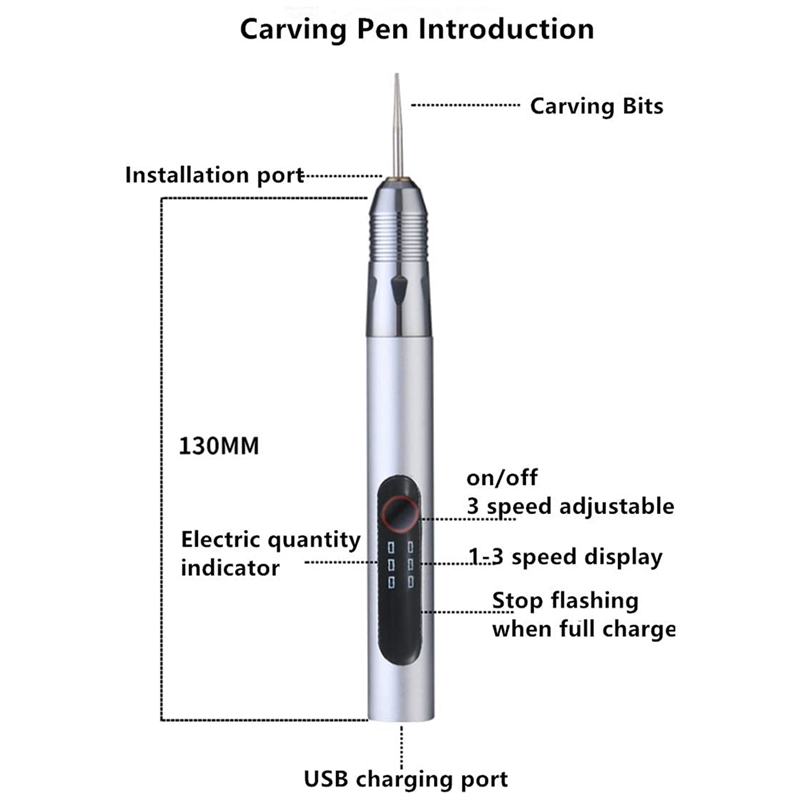 Electric Engraving Pen Grinding Polishing Nail Machines USB ...